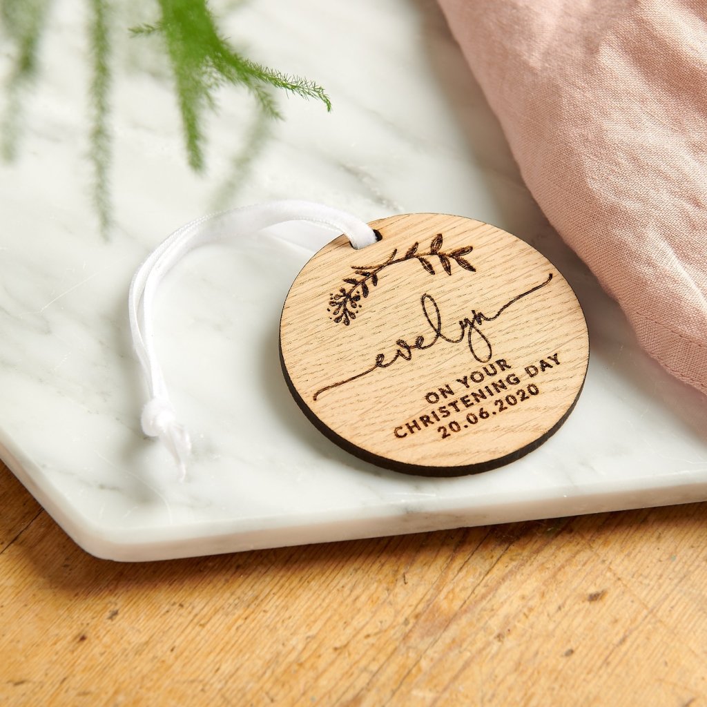 Personalised Christening Wooden Keepsake - Sunday's Daughter