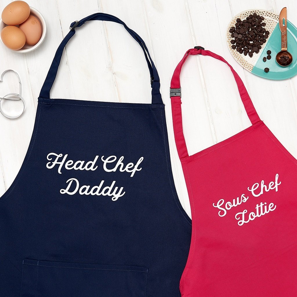 Personalised 'Head Chef And Sous Chef' Apron Set - Sunday's Daughter